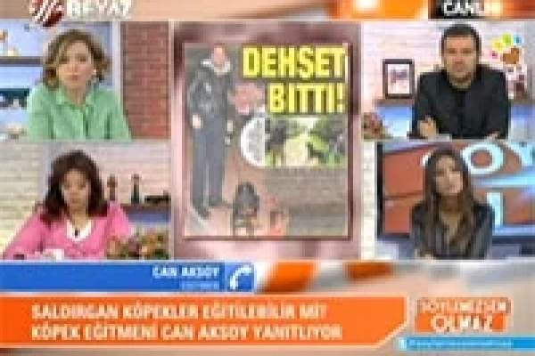 Oyuncu Berk Oktay'ın agresif köpeği Cash'i Can Paksoy Beyaz tv'de...